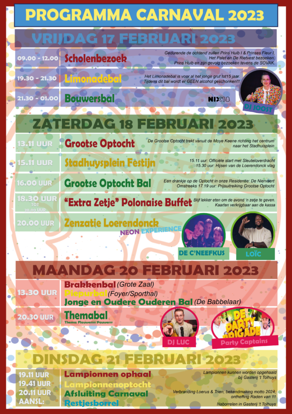 PROGRAMMA Carnaval 2023 – www.loerendonck.net
